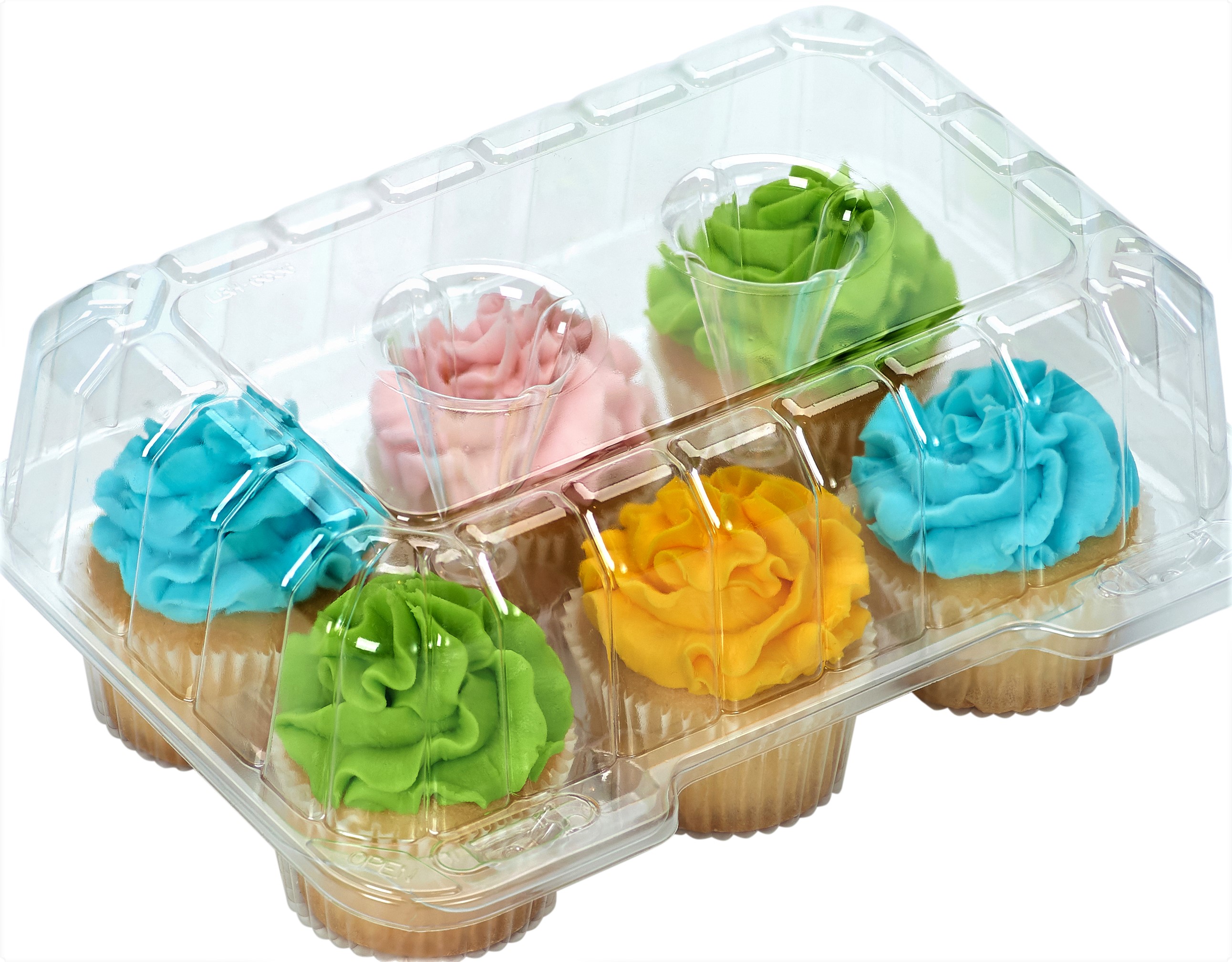 12 pack 4 Height Clear Cupcake Boxes 4 High For High Toppinges 